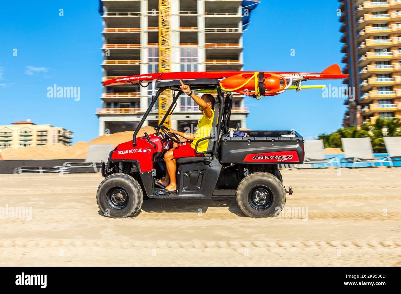 MIAMI BEACH, USA - JULY 28: lifeguards return at 6pm on July 28, 2013 ...