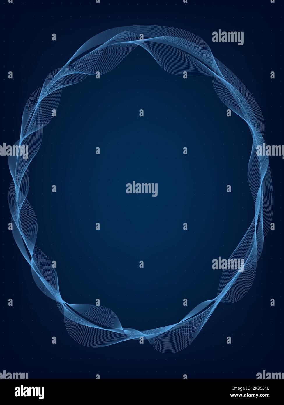 A blue abstract circle frame of wavy dotted lines Stock Vector Image & Art - Alamy