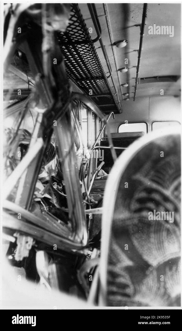 Damage to bus after a traffic accident Stock Photo - Alamy