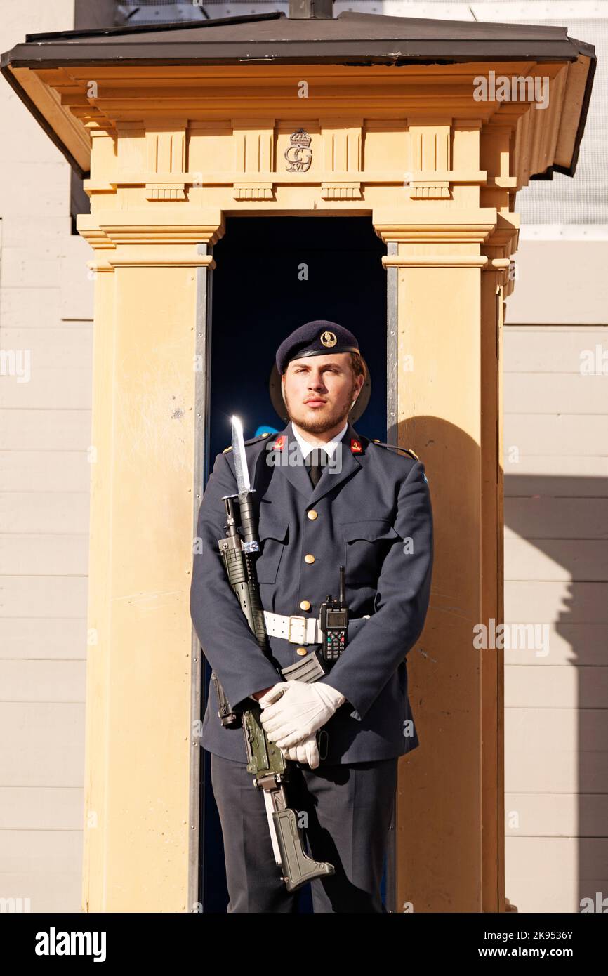 Stockholm, Sweden - October 10, 2022: male high guard at the castle ...