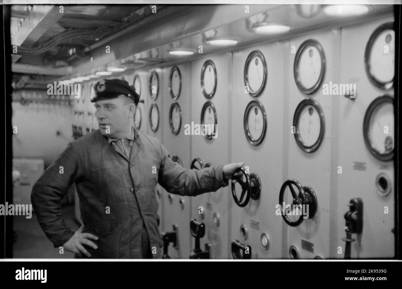 The engine room on the train ferry M/S Malmöhus Stock Photo - Alamy