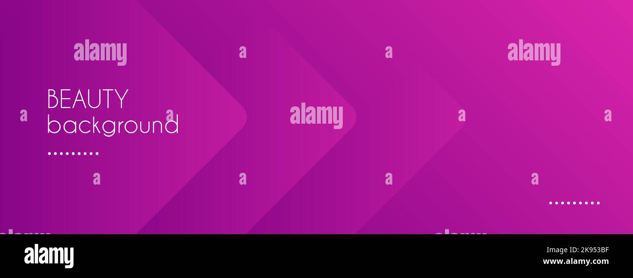 Abstract vector long banner. Minimal magenta background with arrows ...