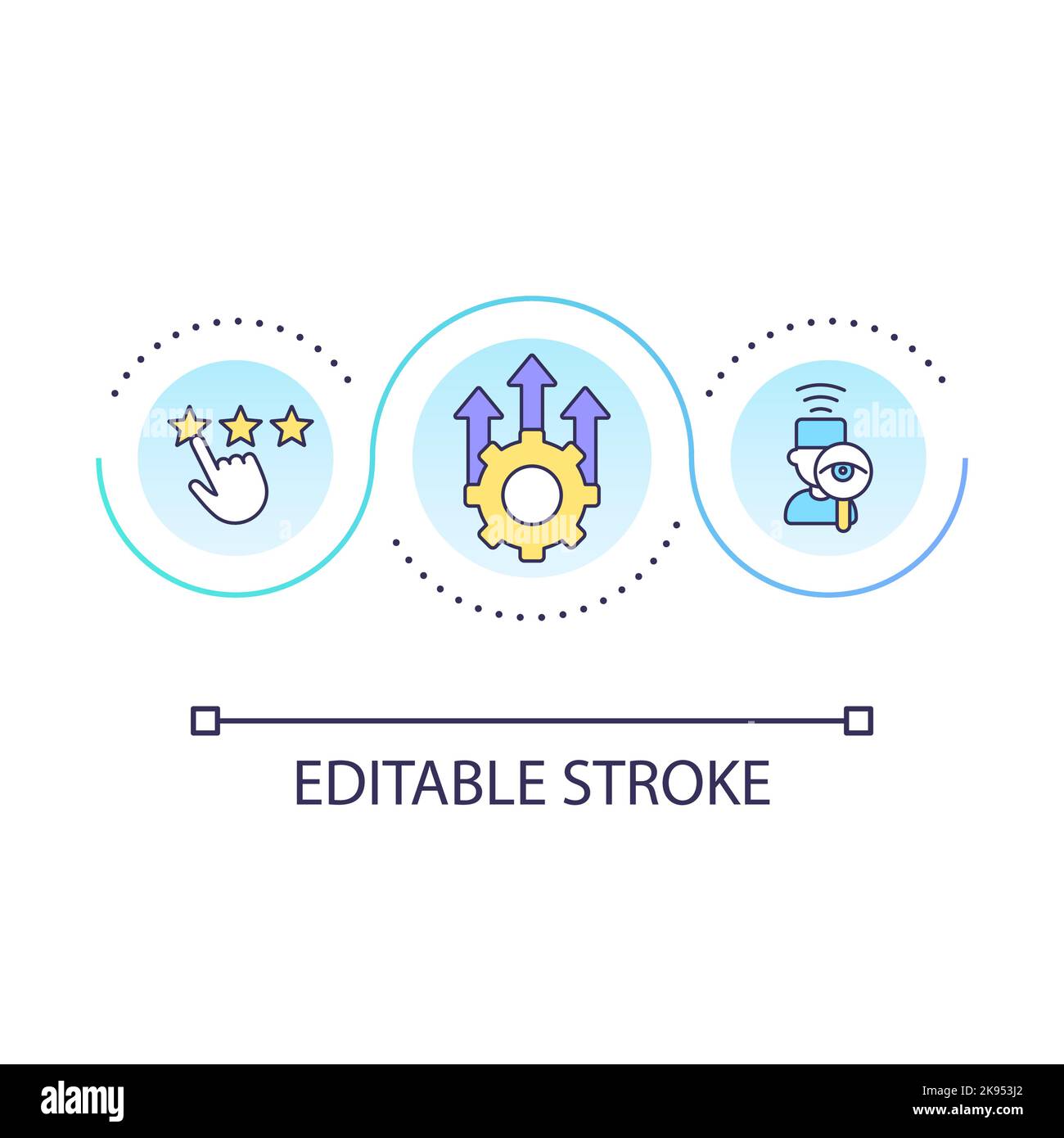 Healthcare consumer experience improvement loop concept icon Stock ...