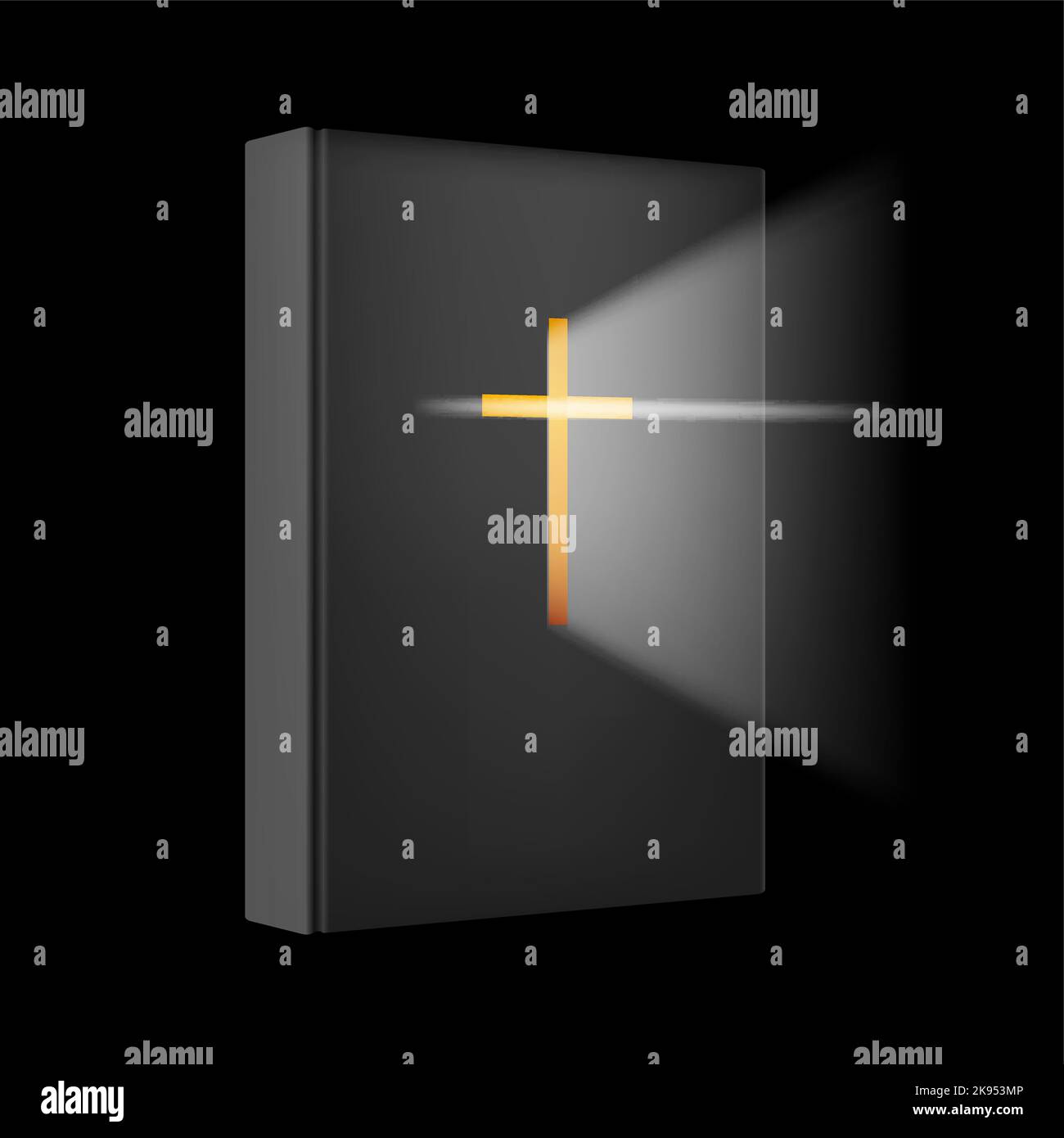 Realistic Bible book. Illustration on black background for design Stock ...