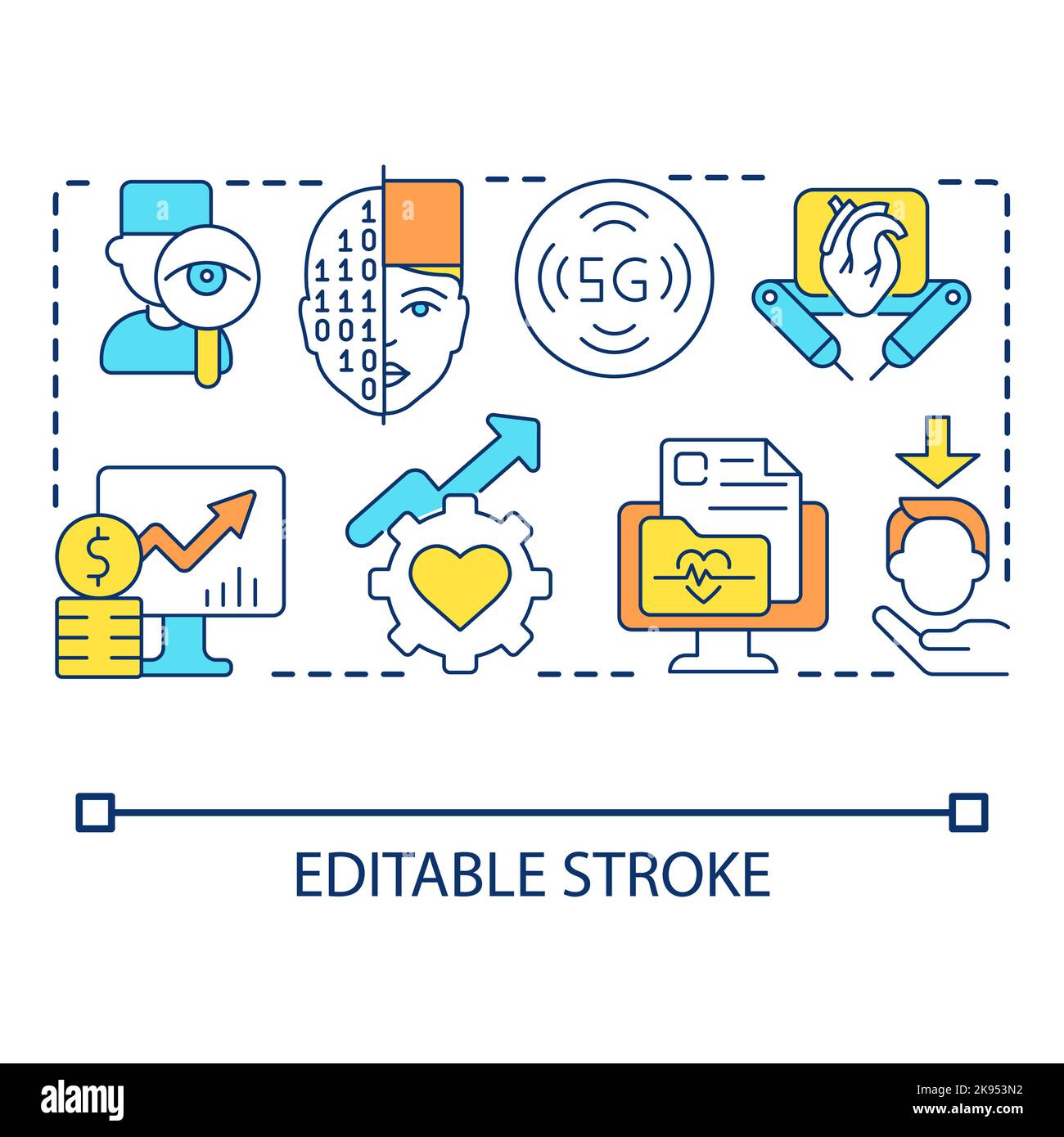 Digital healthcare technologies concept icon Stock Vector Image & Art ...