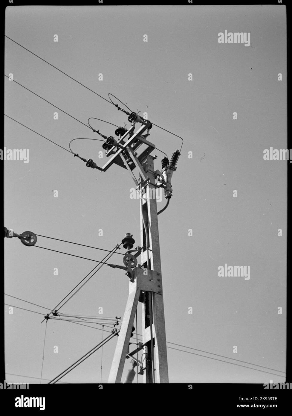 Detail, contact line post Stock Photo - Alamy