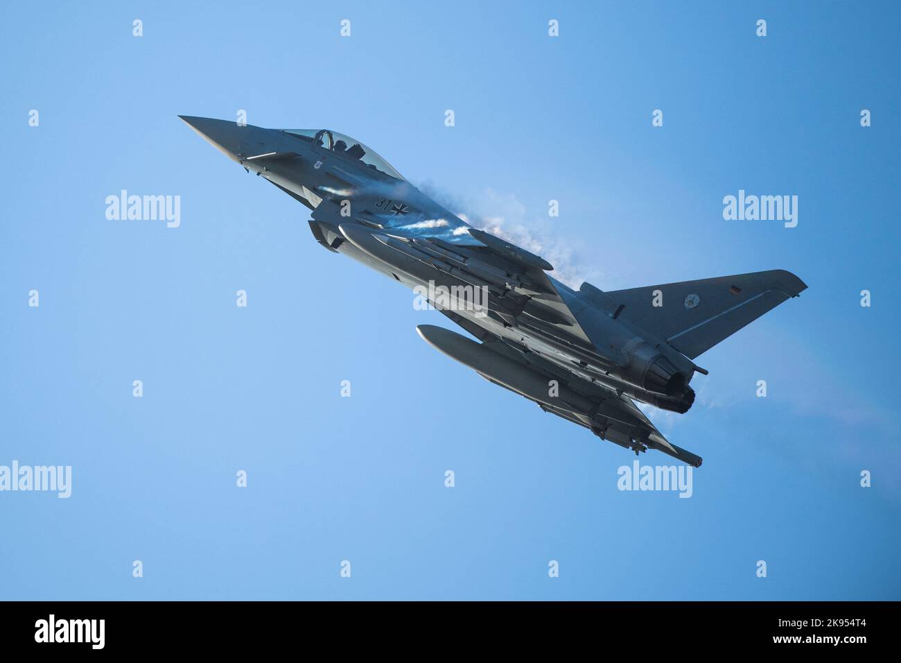 24 October 2022, Estonia, Ämari: A Eurofighter Typhoon fighter aircraft ...