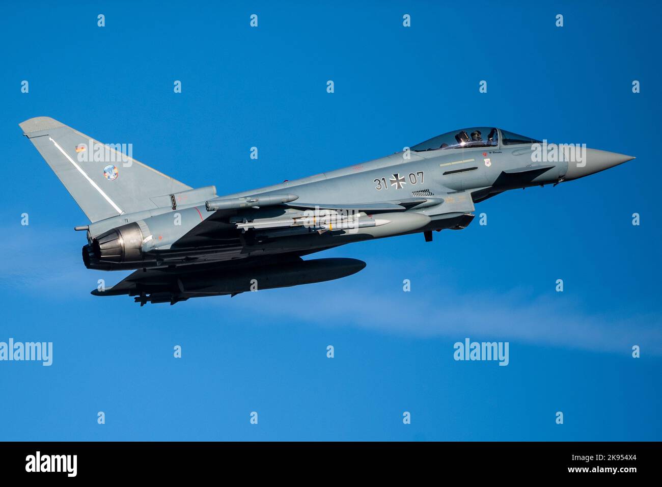 24 October 2022, Estonia, Ämari: A Eurofighter Typhoon fighter aircraft ...