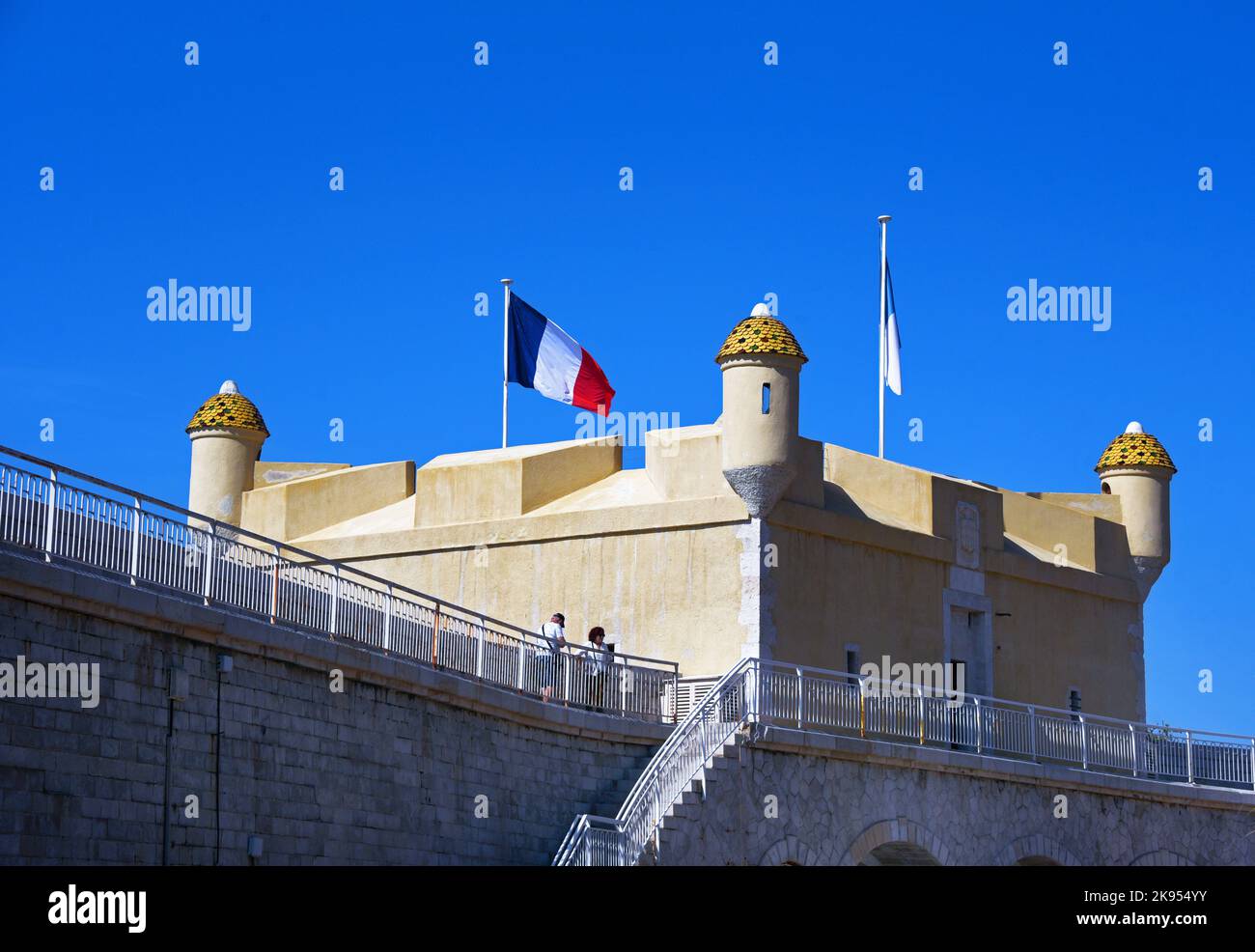 bastion and Jean Cocteau Museum on the harbour, France, Alpes Maritimes ...