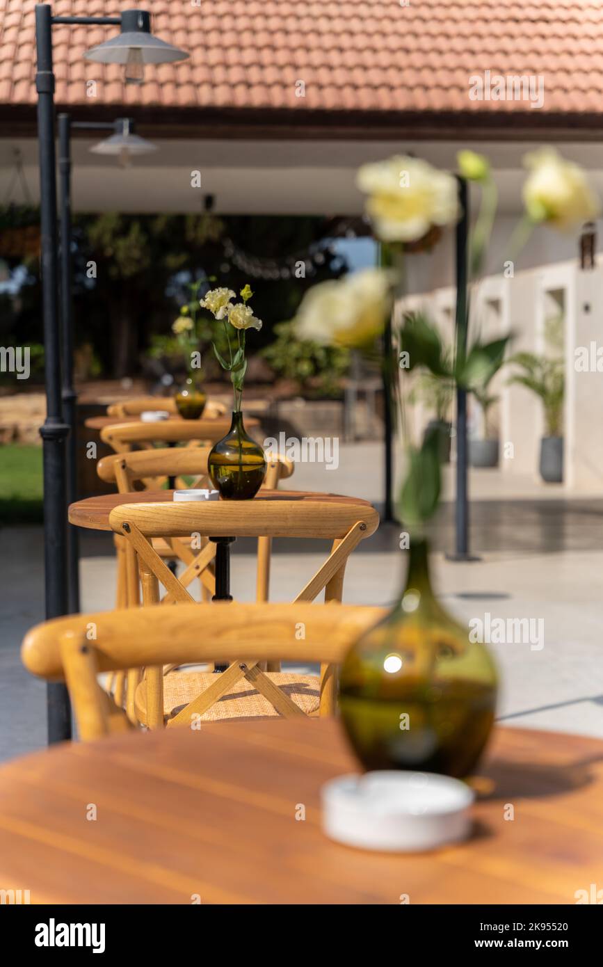 Beautiful shot wooden tables hi-res stock photography and images - Alamy