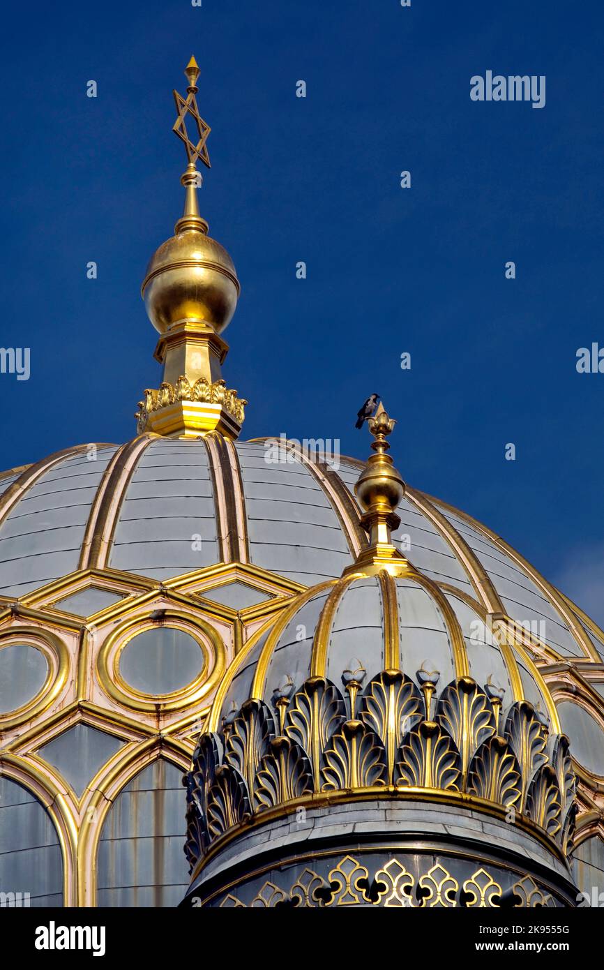 New Synagogue, tambour dome covered with gilded ribs, Germany, Berlin ...