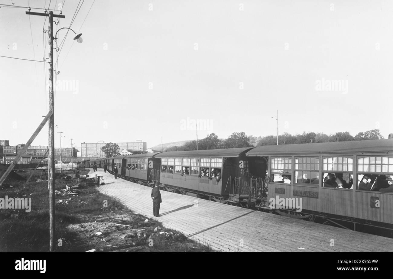 State Railways, SJ-Train C 4 wagons. Industry tracks. Transport of ...