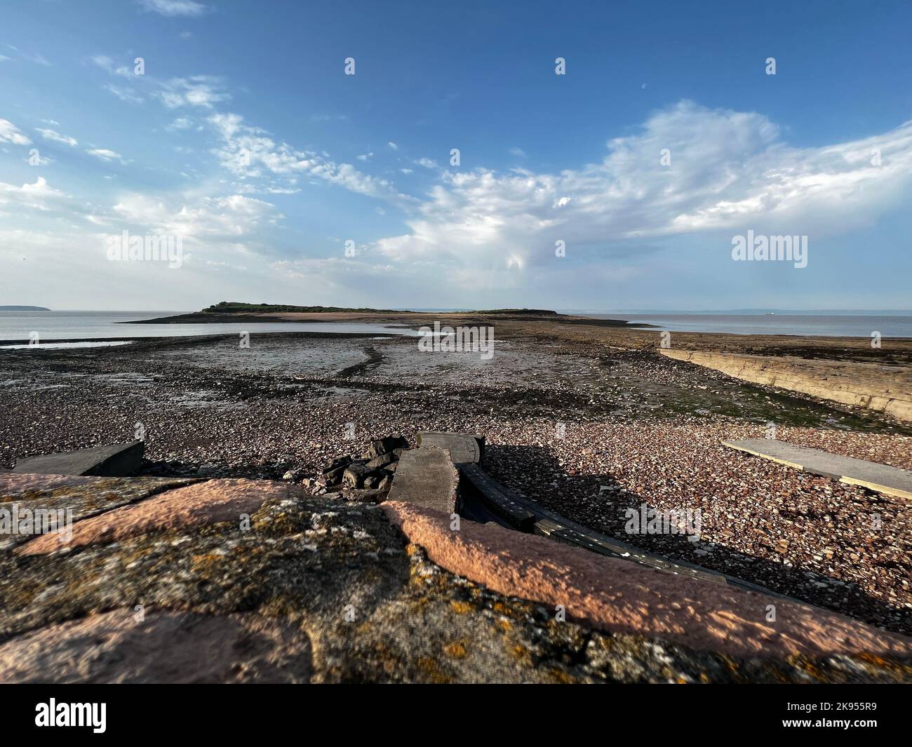 A small tidal island of Sully in Vale of Glamorgan, Wales Stock Photo ...