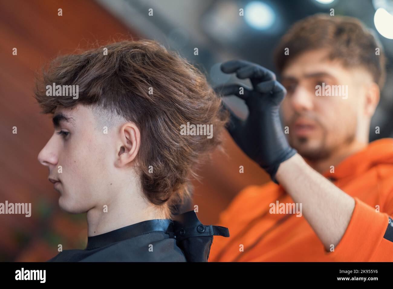 A young Caucasian boy getting a fresh haircut Stock Photo - Alamy