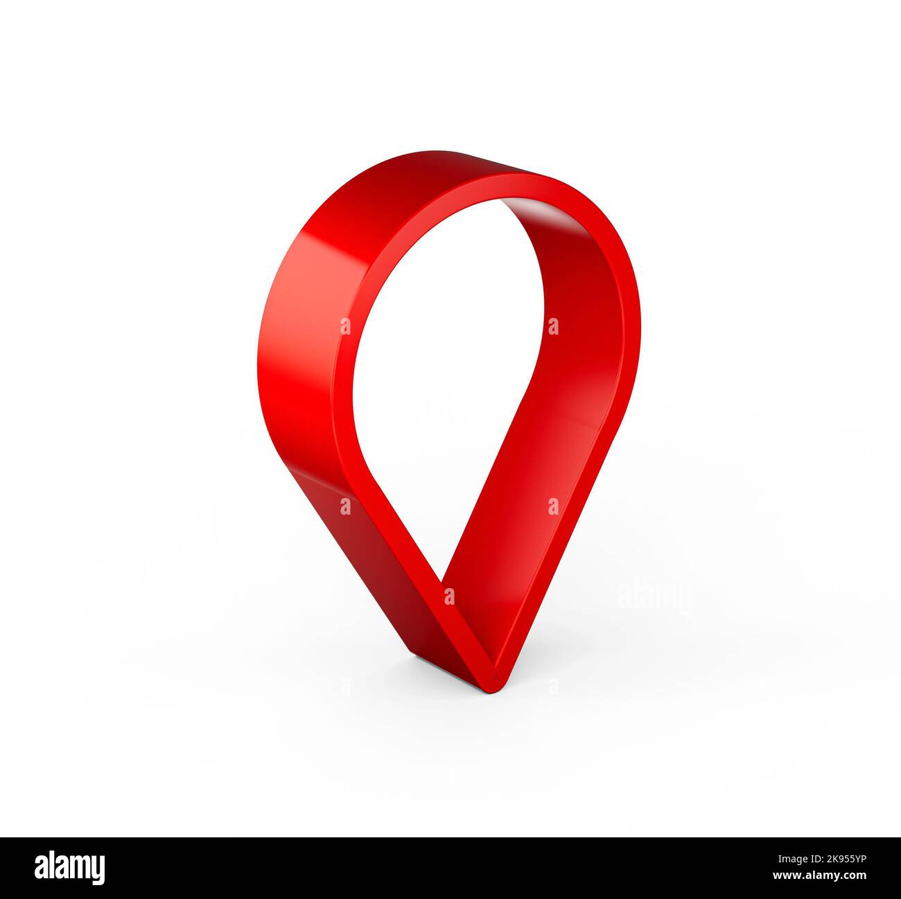 Red map pointer 3d pin. Location symbol isolated on white background. 3D illustration Stock ...