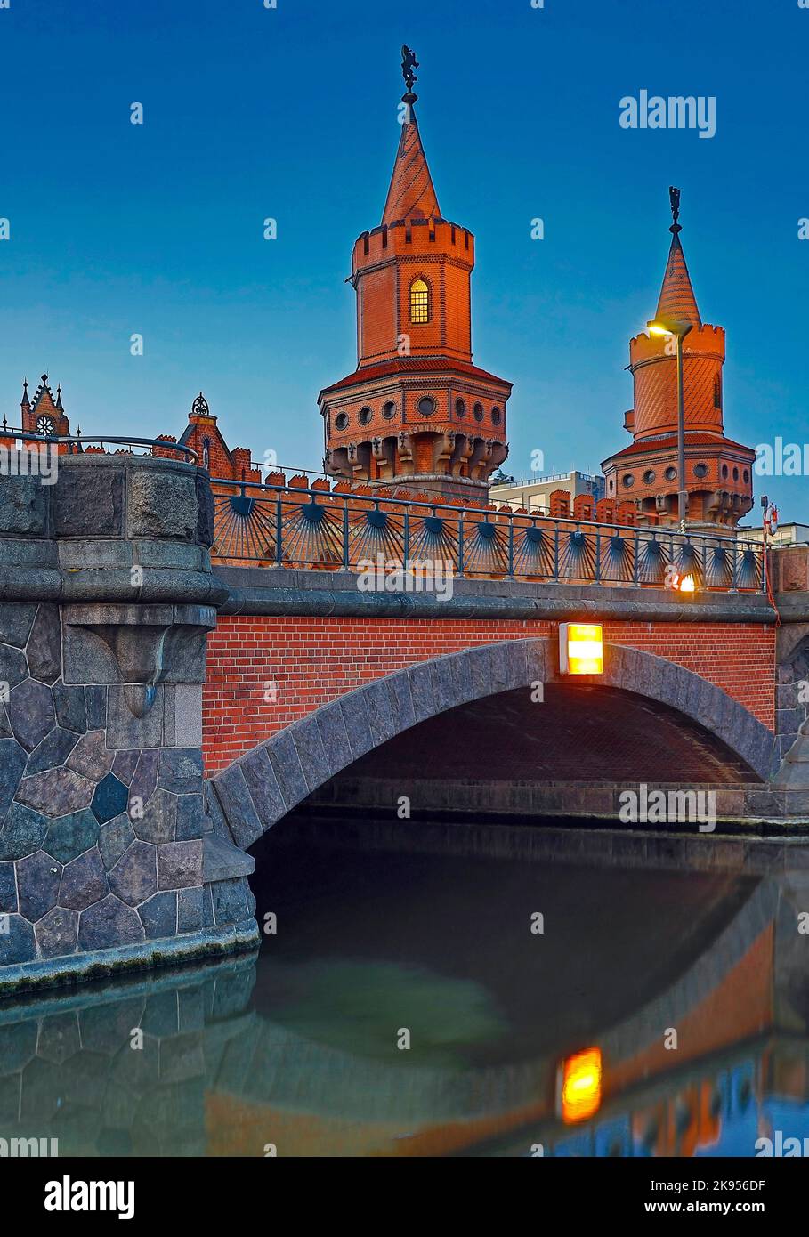 Oberbaum Bridge, double-deck bridge crossing Berlin's River Spree in ...