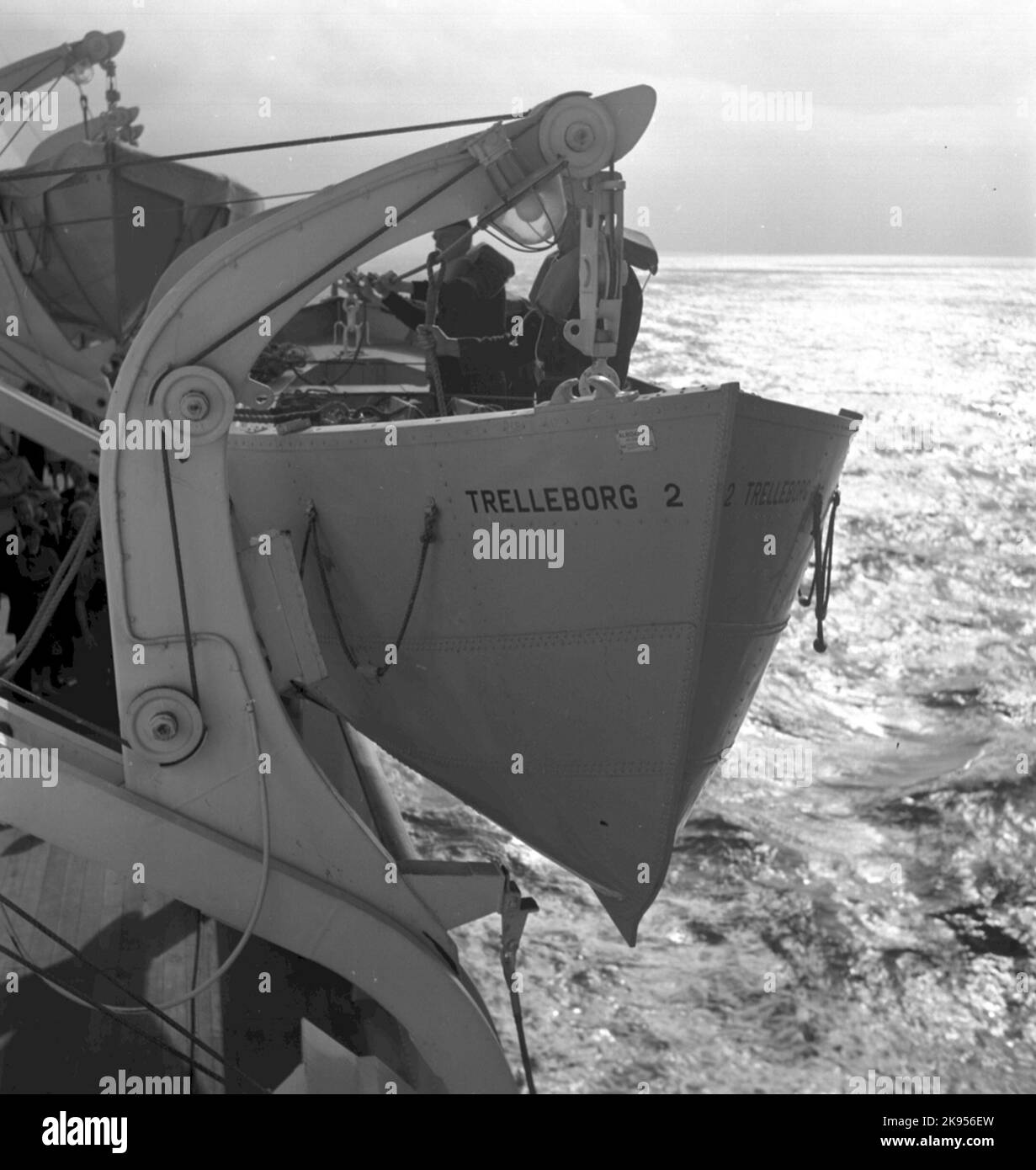 M/S Trelleborg. Lifeboat exercise Stock Photo - Alamy