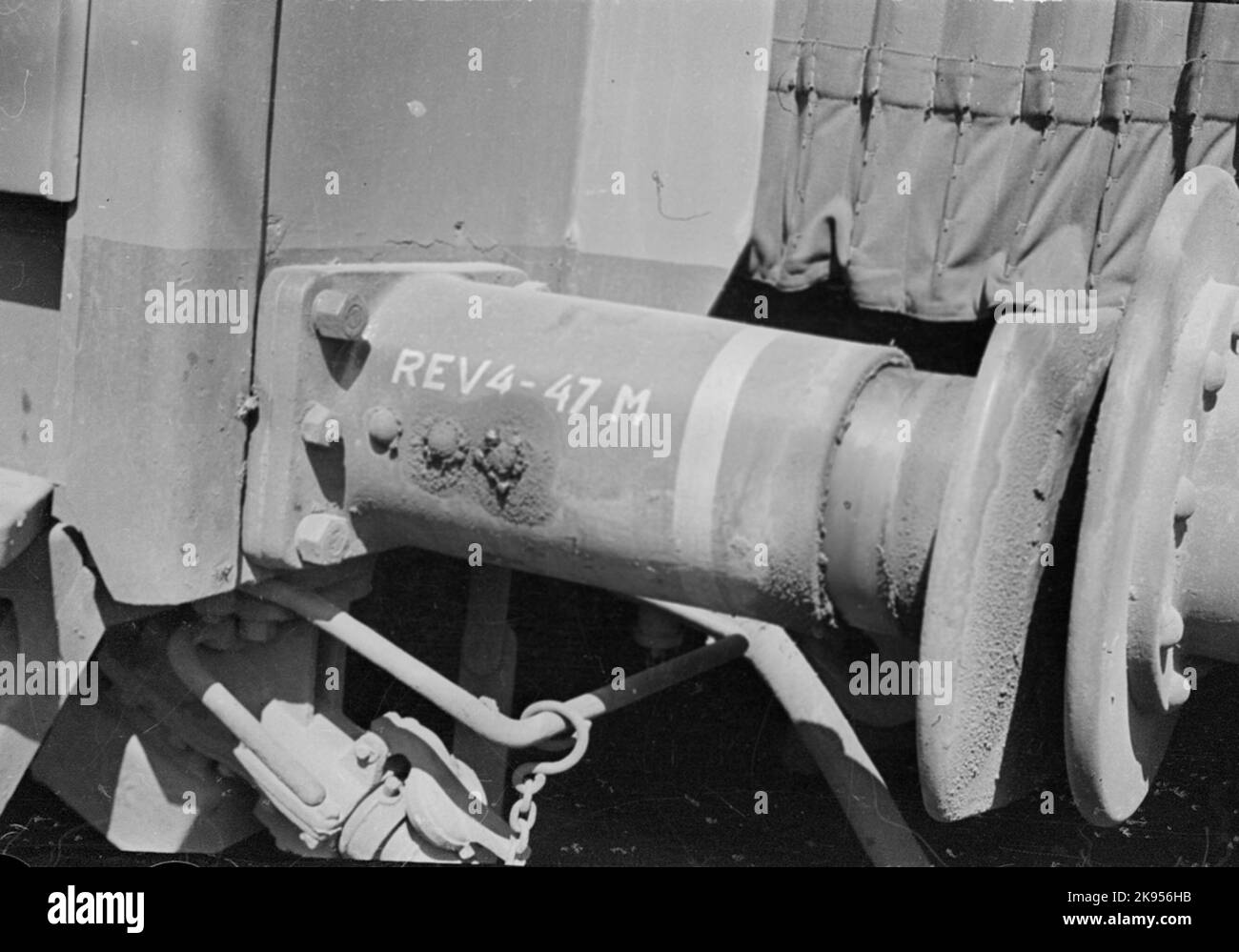 Buffer labeled Rev4-47m. Part of textile bellows for transition between ...