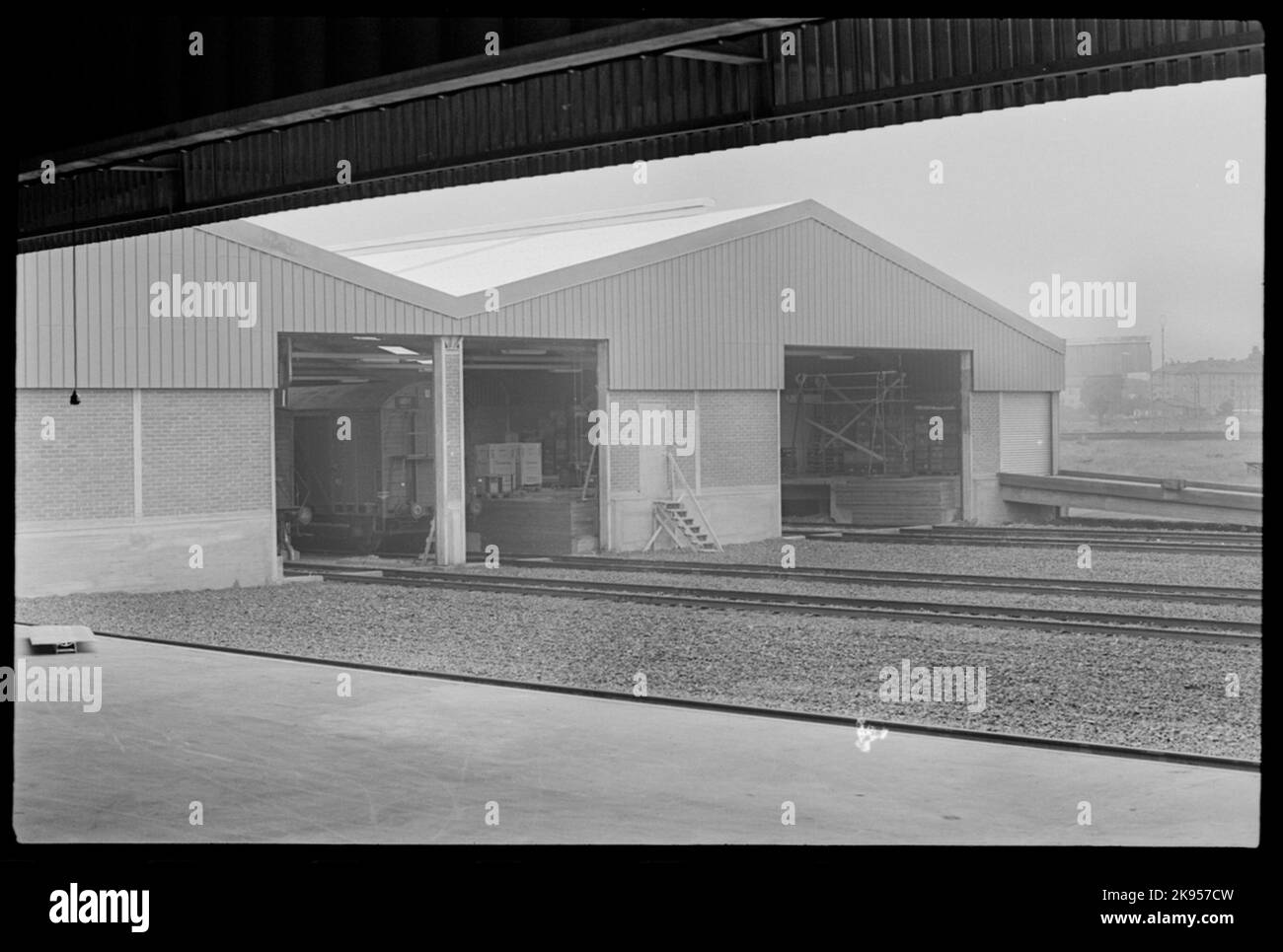 Wagon hall at SJ freight expedition, Gävle freight yard Stock Photo - Alamy