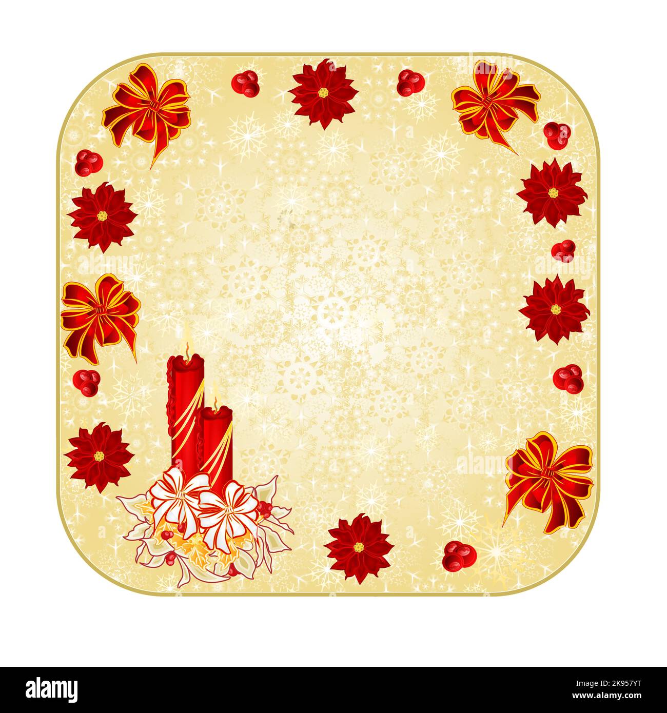 Button square Christmas decoration snowflakes with a candlestick red ...