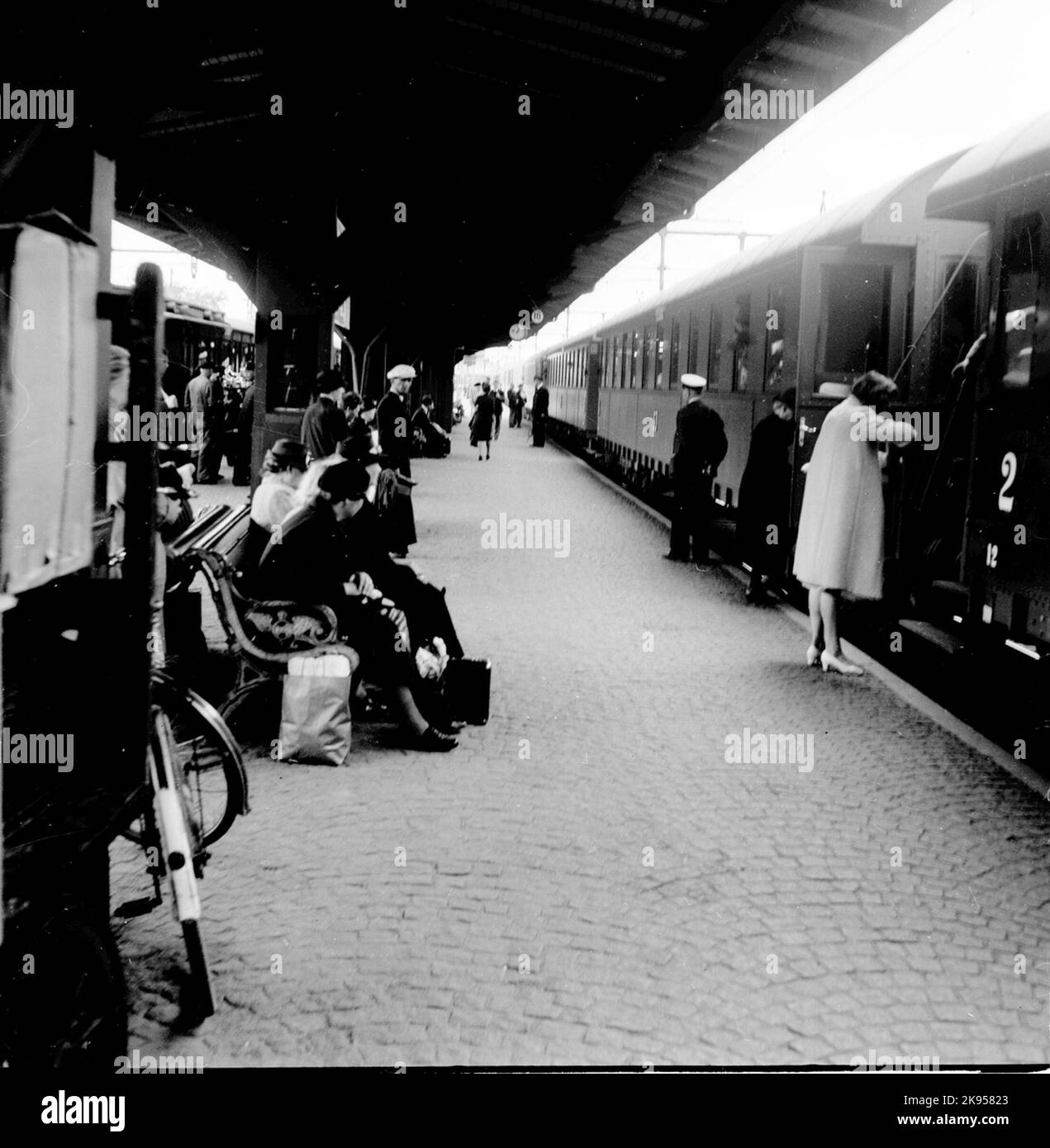The platform with travelers at Lund Central Station Stock Photo - Alamy