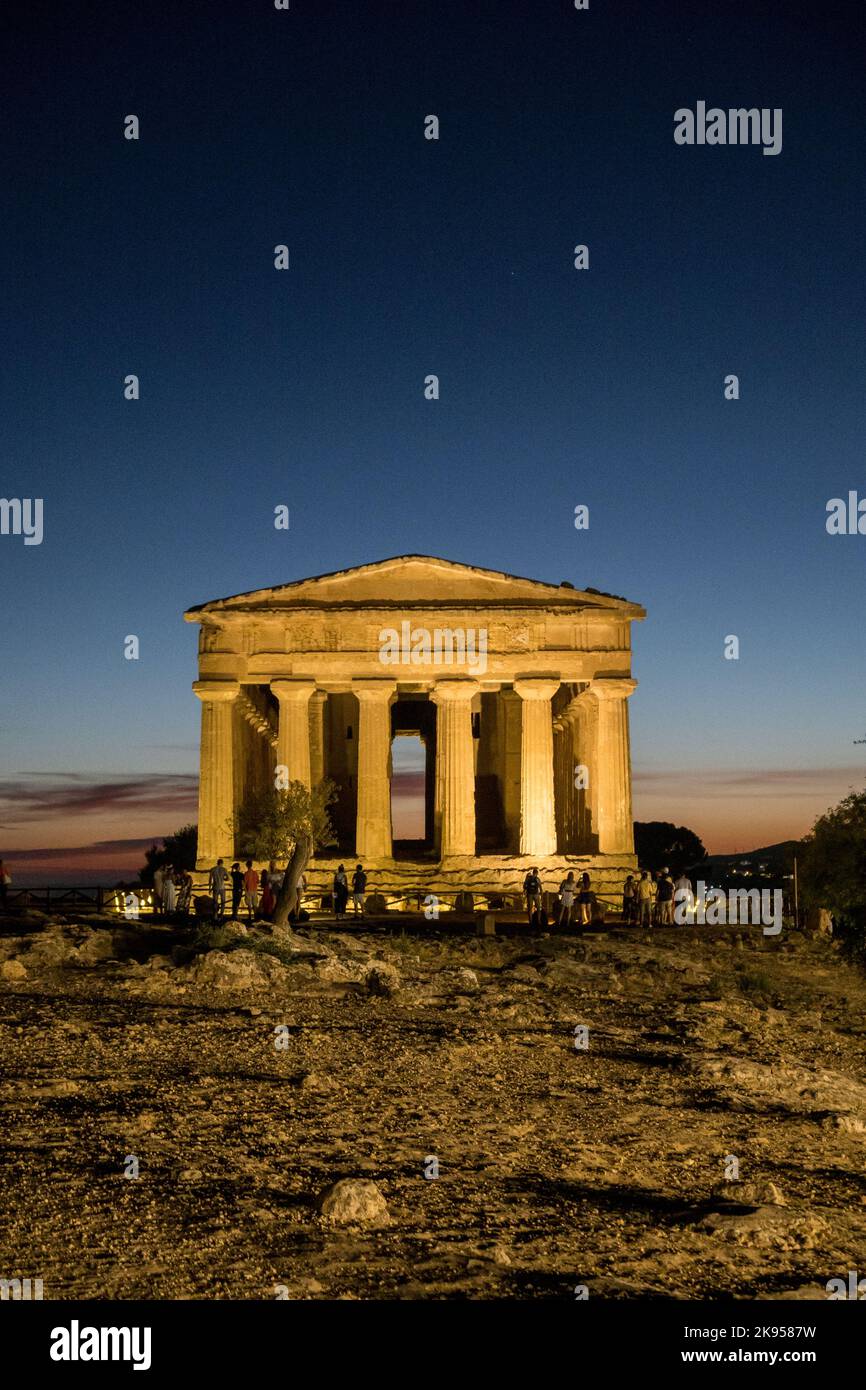 Italy, Sicily, Agrigento. Valle Dei Templi. Greek Temple of Concordia ...
