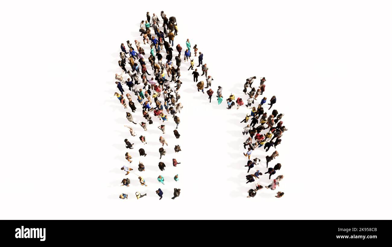 Concept conceptual large community of people forming the adult and ...