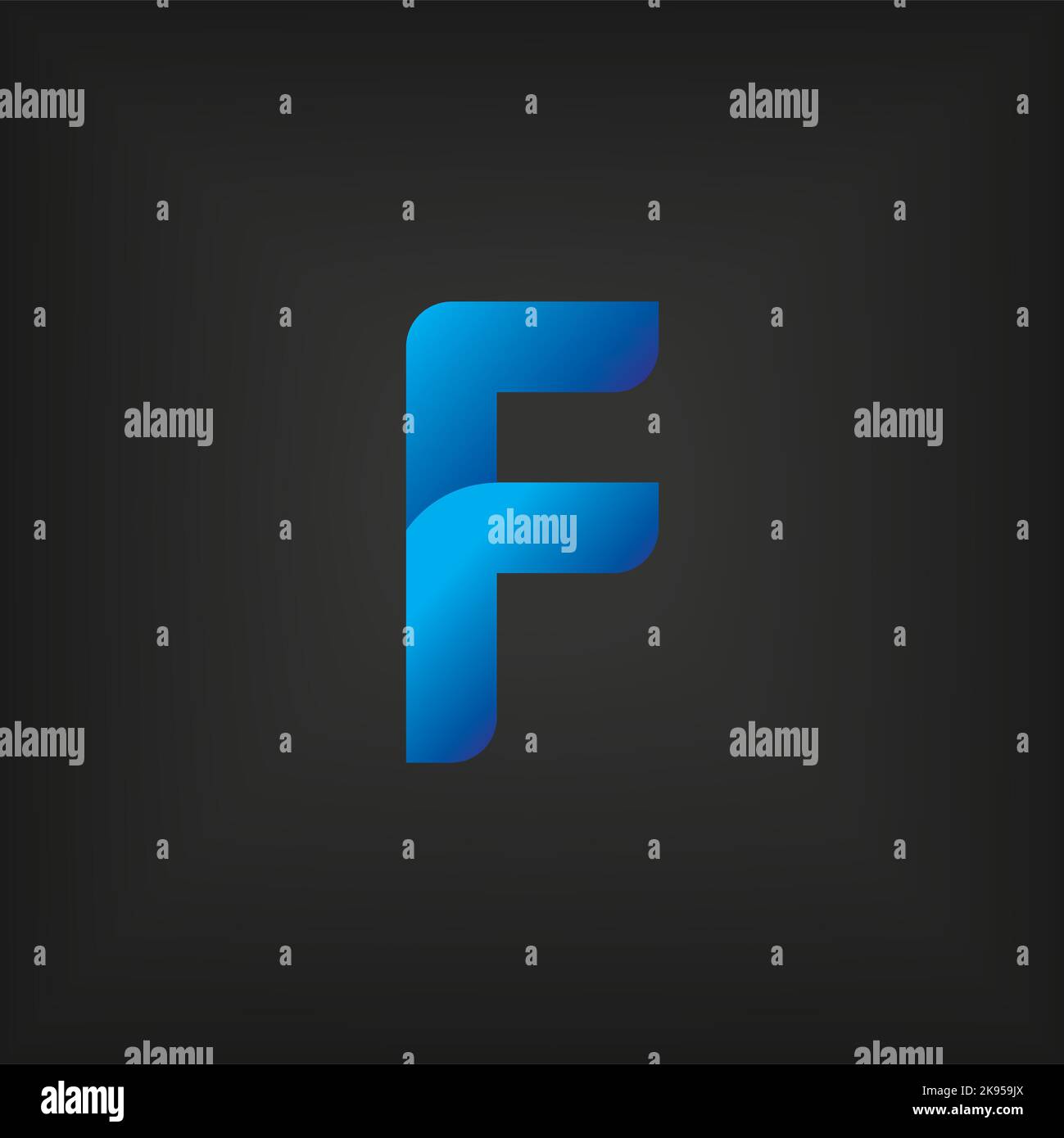 A blue logo with "F" initial on a gray background Stock Vector Image ...