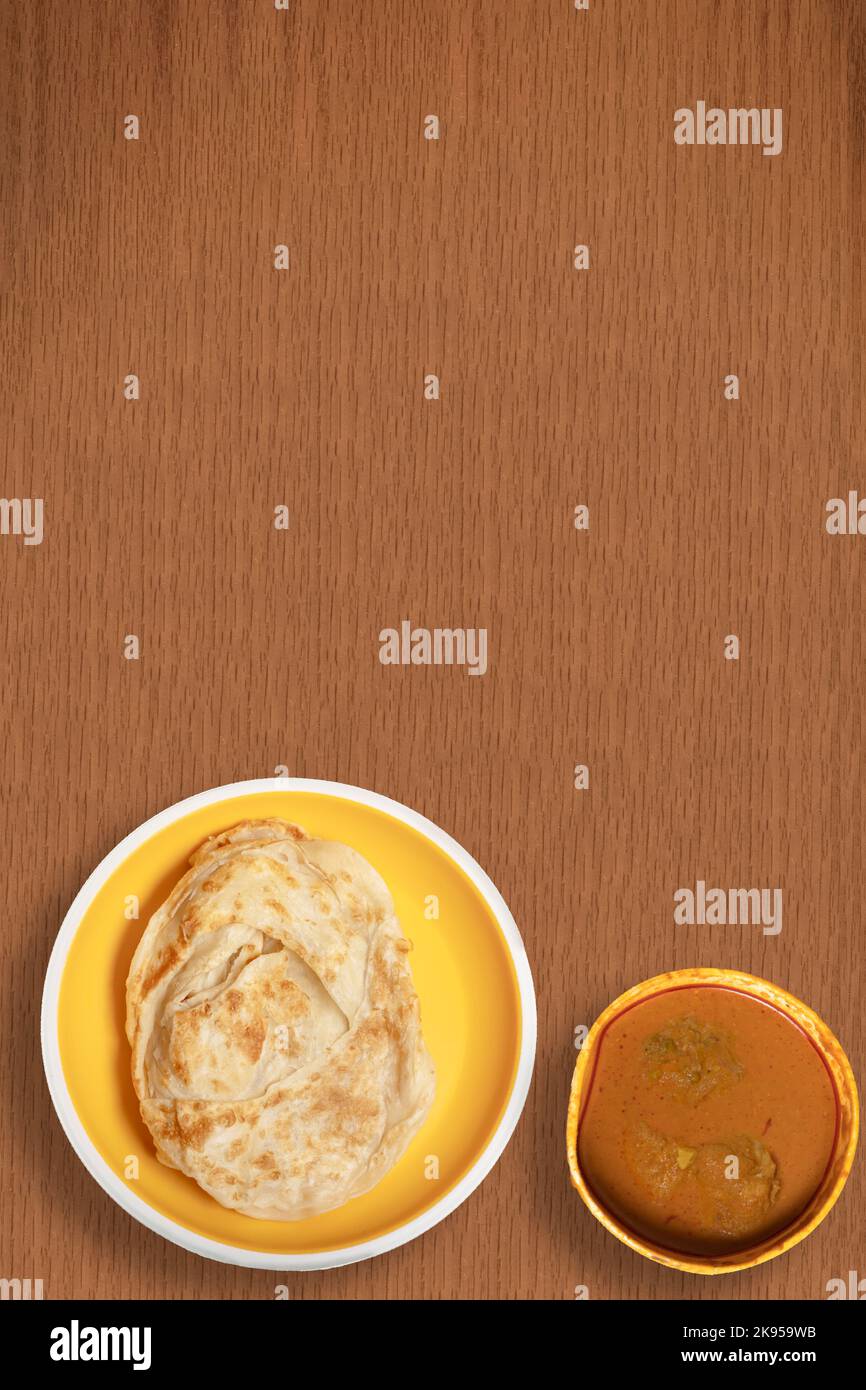 A top view of Roti Canai and a Curry Stock Photo - Alamy