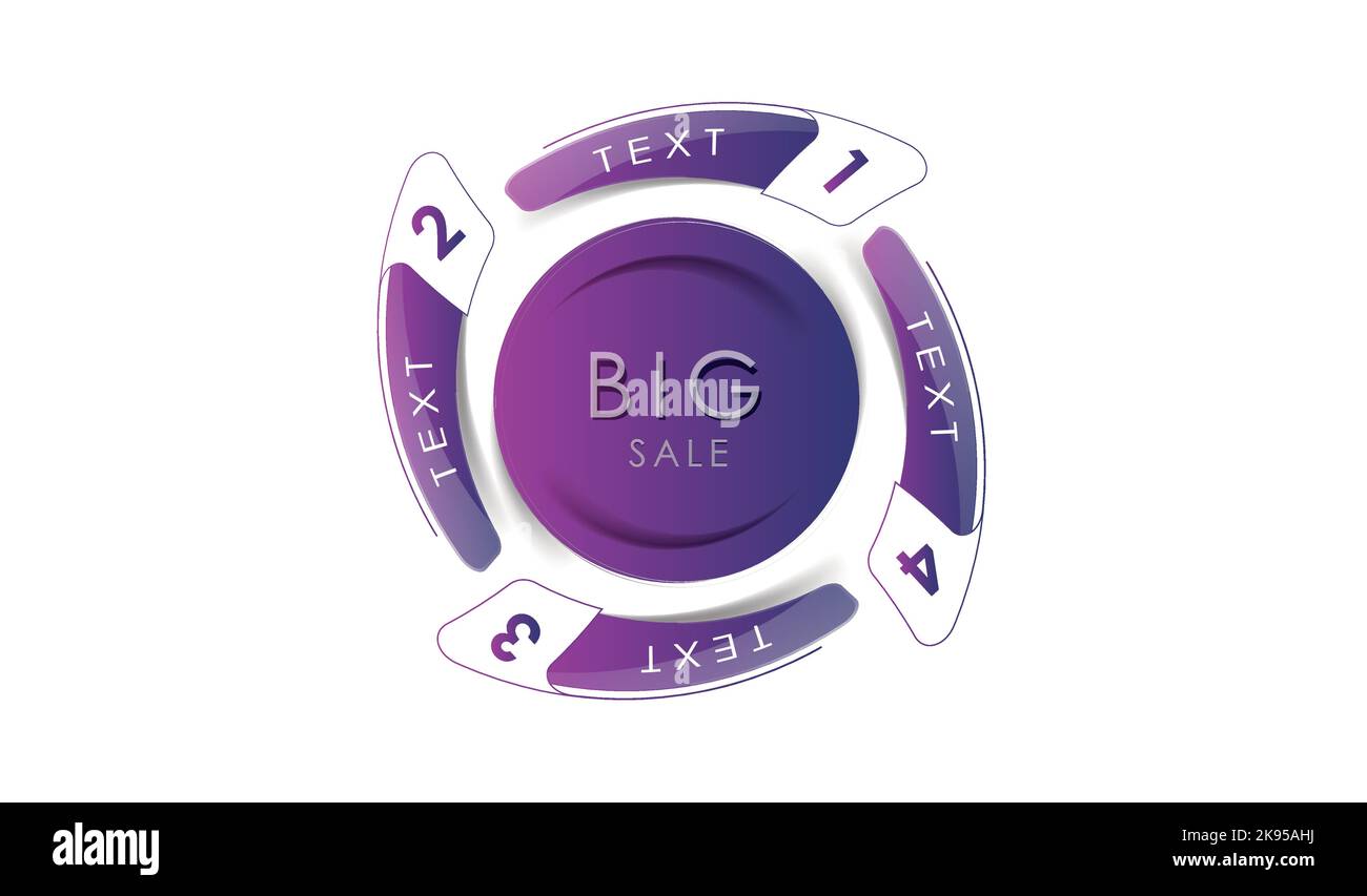 A purple infographic icon on white background with spaces for text ...