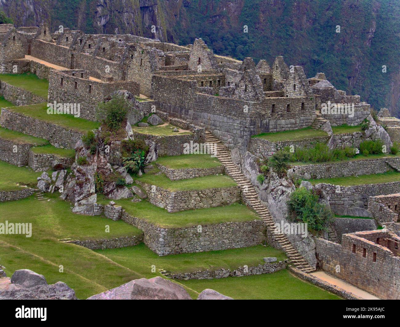 A beautiful shot of the historic Machu Picchu citadel ruins in the ...