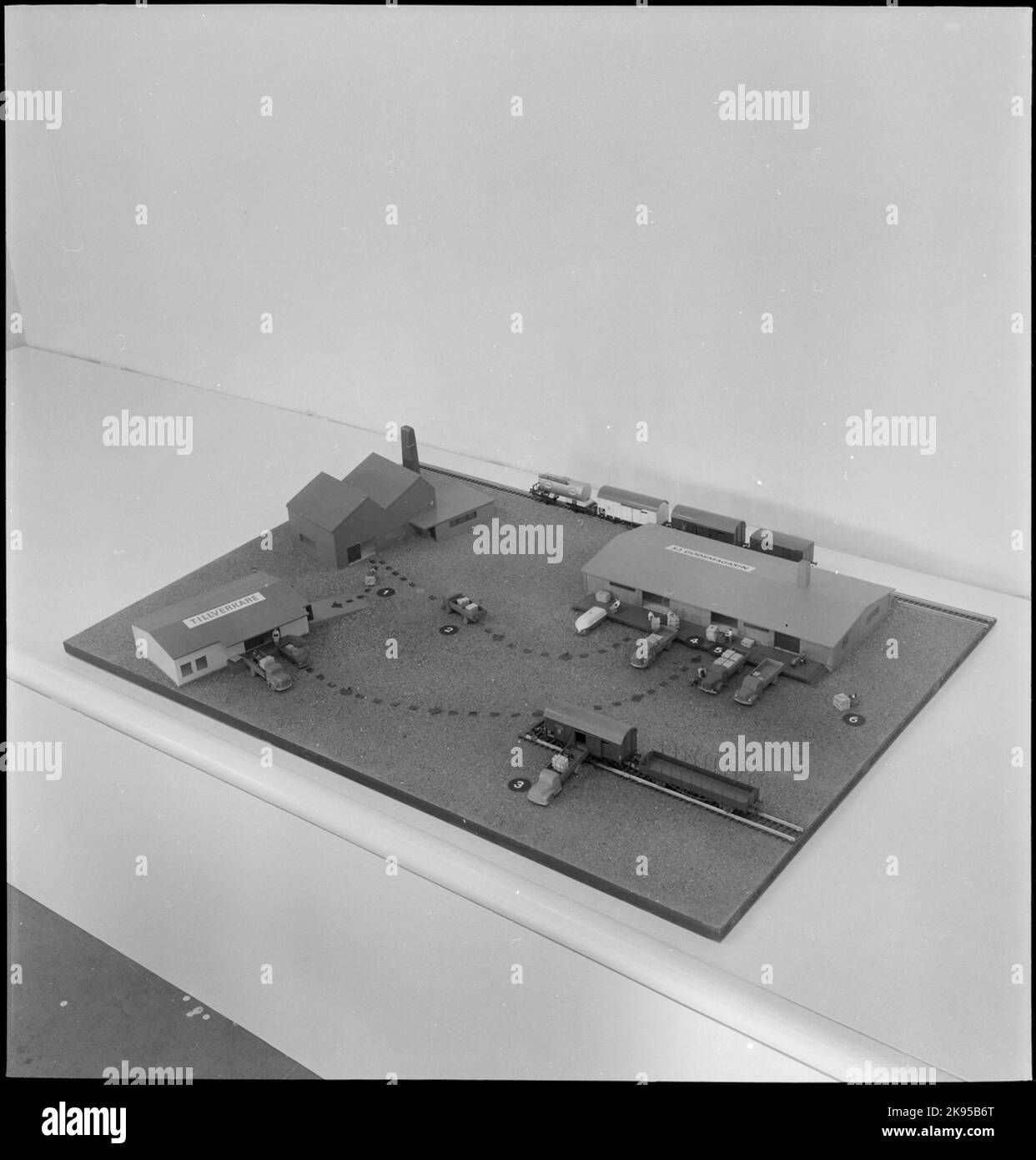 Model of freight warehouse and transport logistics Stock Photo - Alamy