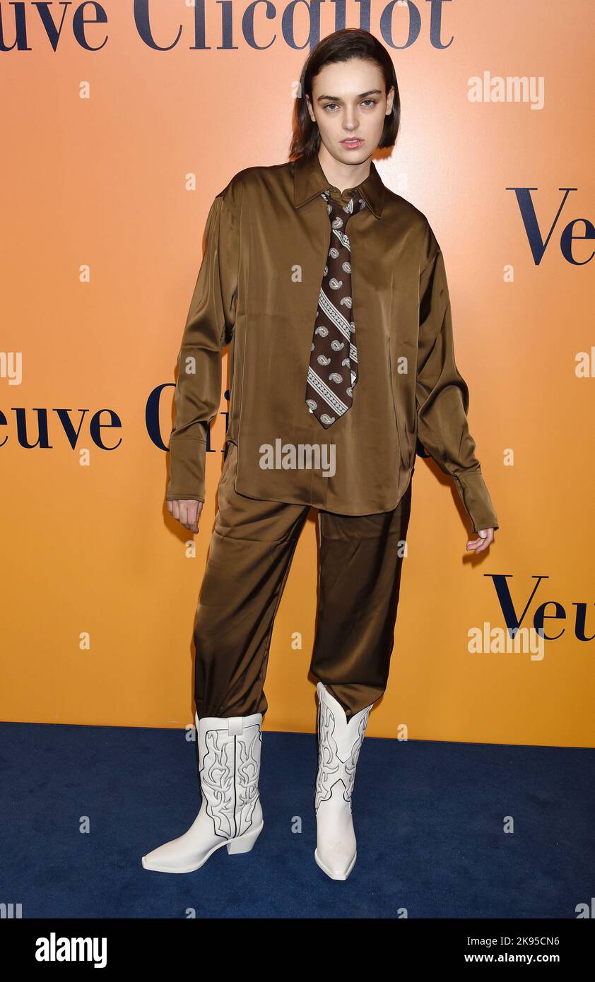 Ava Capri arriving at the Veuve Clicquot Solaire Culture Exhibit ...