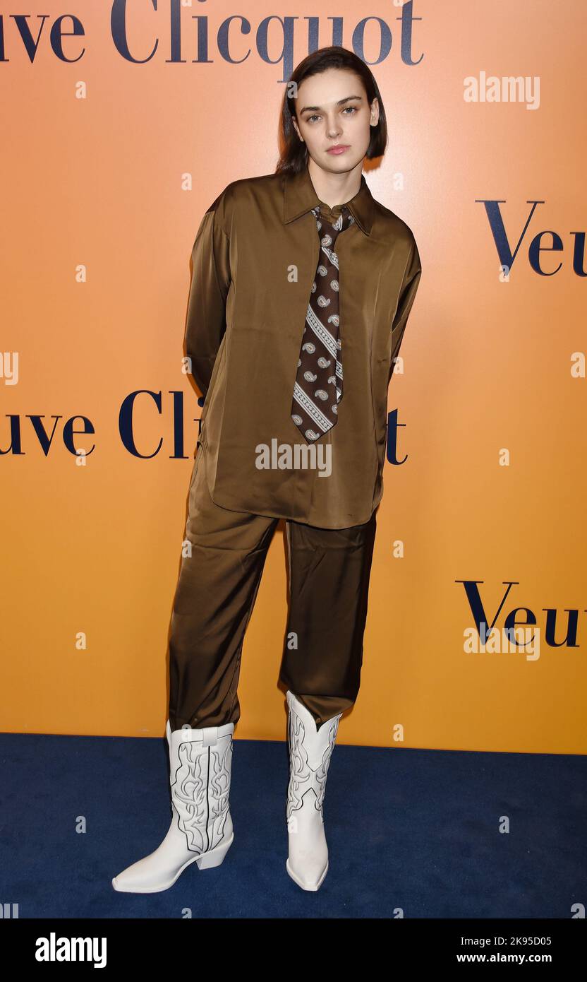 Ava Capri arriving at the Veuve Clicquot Solaire Culture Exhibit ...