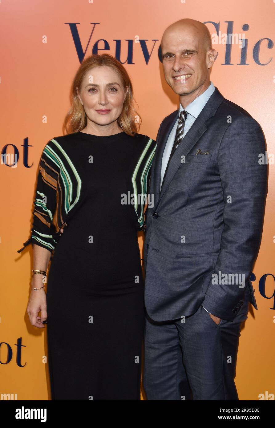 Sasha Alexander and Edoardo Ponti arriving at the Veuve Clicquot ...