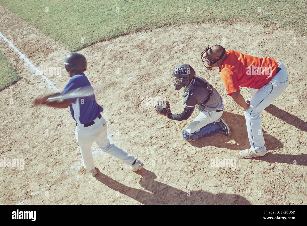Baseball, pitch and sports game bat at training, exercise and workout ...