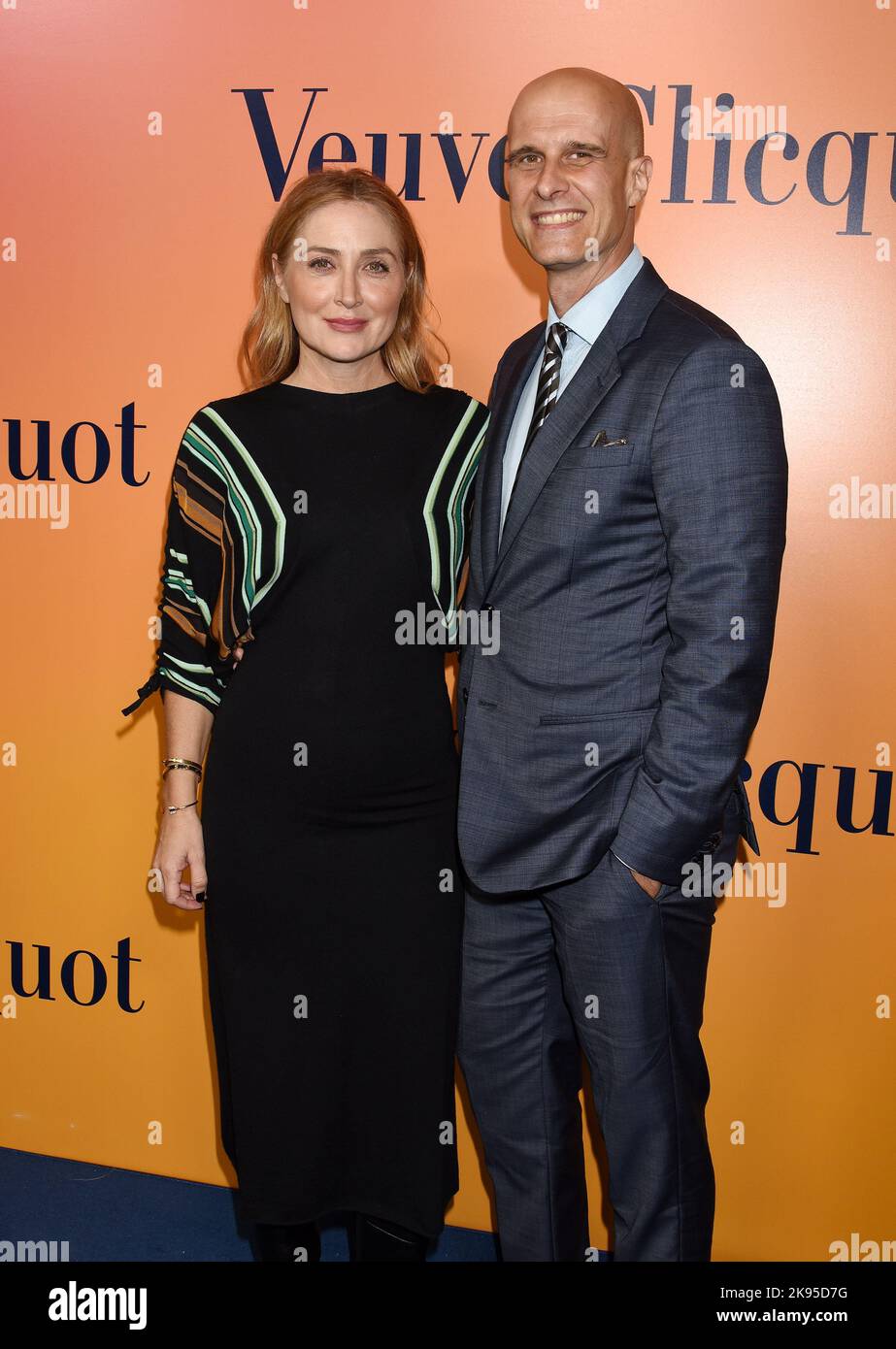 Sasha Alexander and Edoardo Ponti arriving at the Veuve Clicquot ...