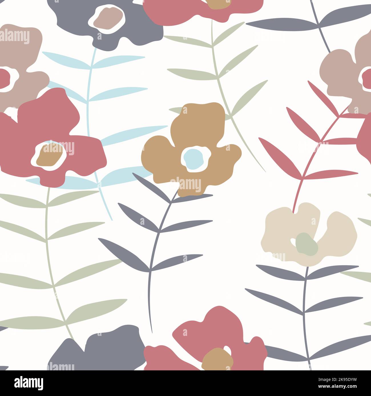 Seamless floral pattern with roses based on traditional folk art ...