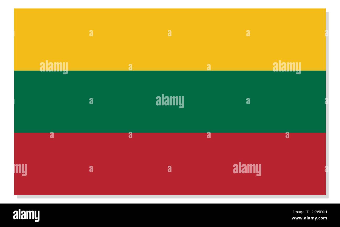 Flag of Lithuania. Lithuanian national symbol in official colors. Template icon. Abstract vector ...