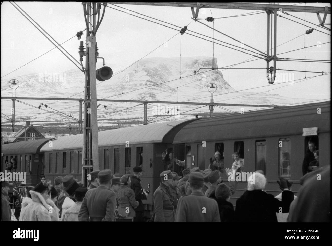 Southbound train 93, Nordpilen. Speaker facility was installed in 1952 ...