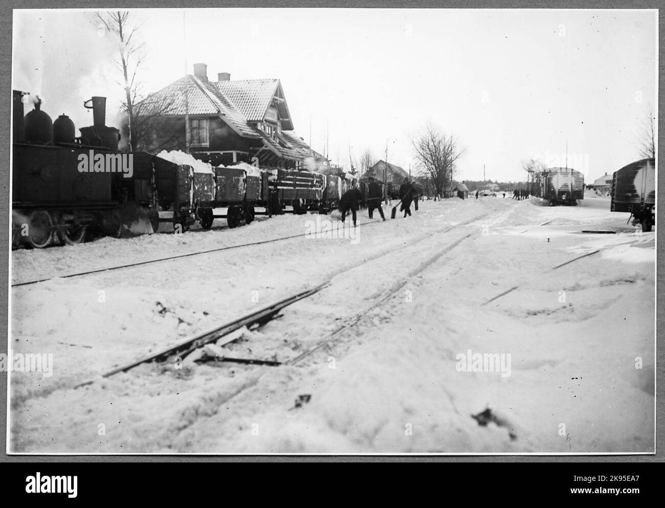 Snow removal train at Färjestaden station. Öland Railway, Öj Lok 4 ...
