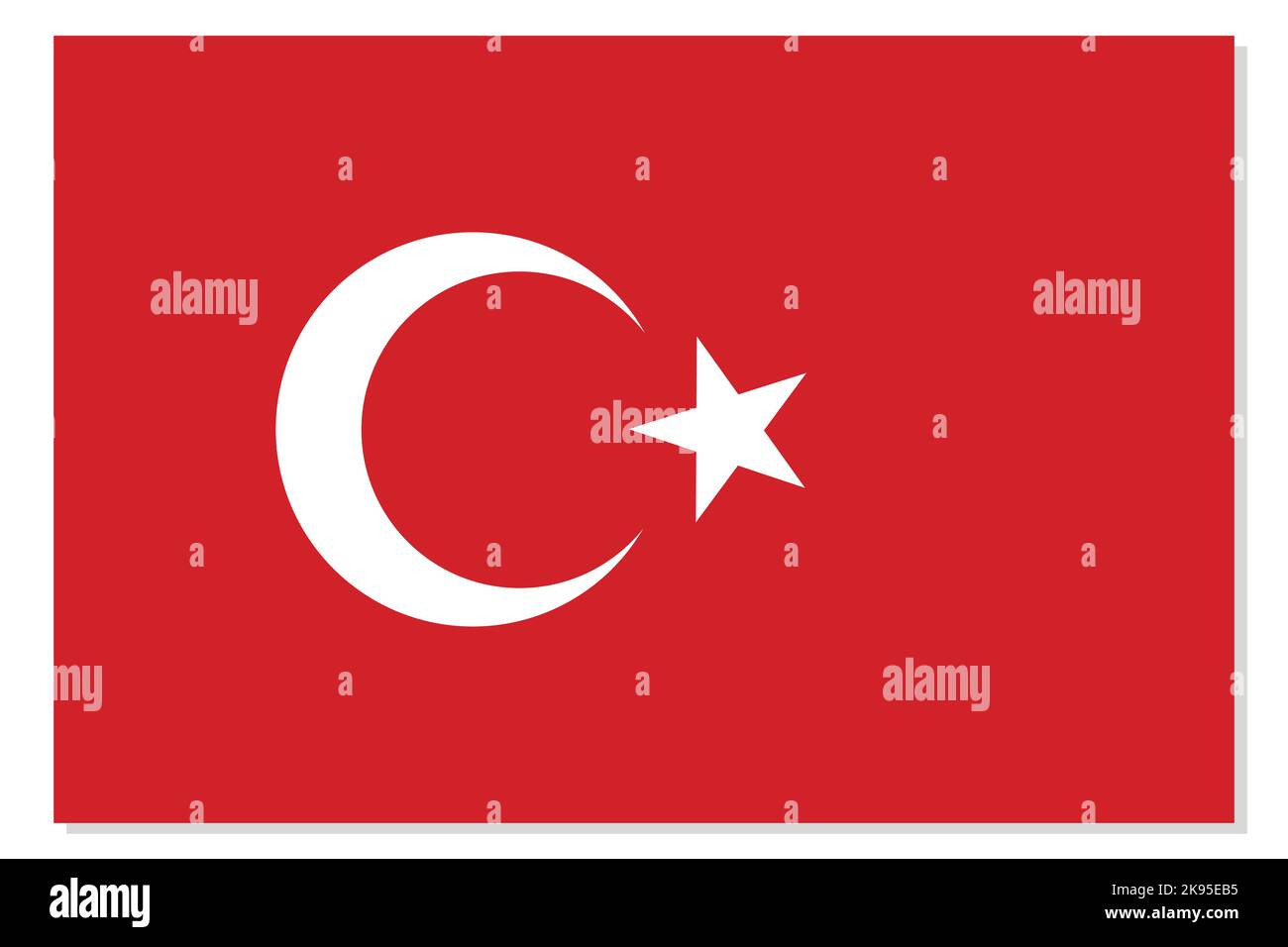 Flag of Turkey. Turkish national symbol in official colors. Template ...