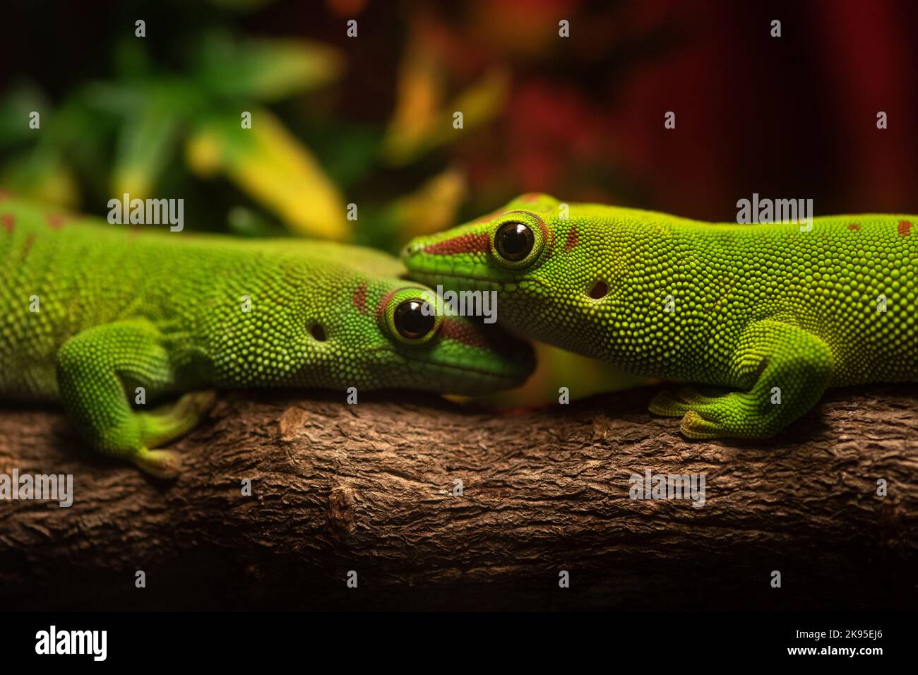 Two green lizards hi-res stock photography and images - Alamy