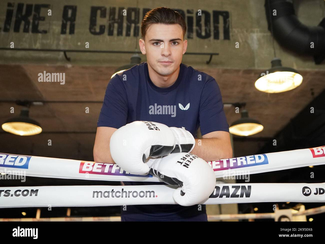 John Hedges poses in the ring during a media workout at BXR London ...
