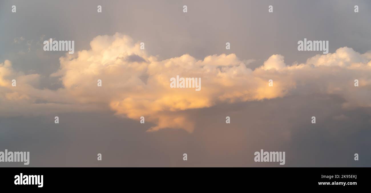 Beautiful sunset sky with some clouds during summer on a nice day Stock ...