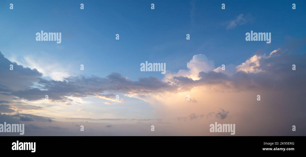 Beautiful sunset sky with some clouds during summer on a nice day Stock ...
