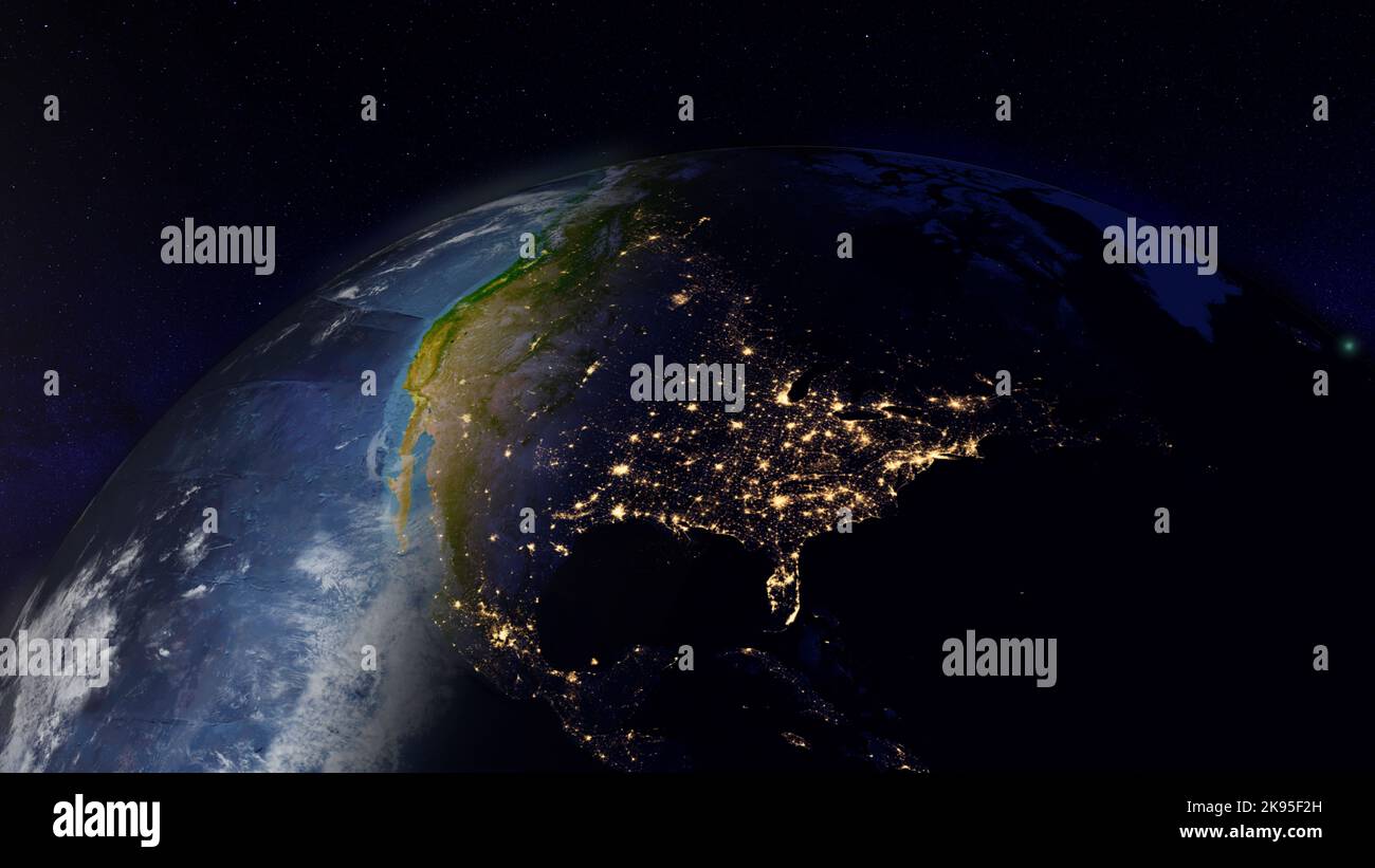 North america map night hi-res stock photography and images - Alamy