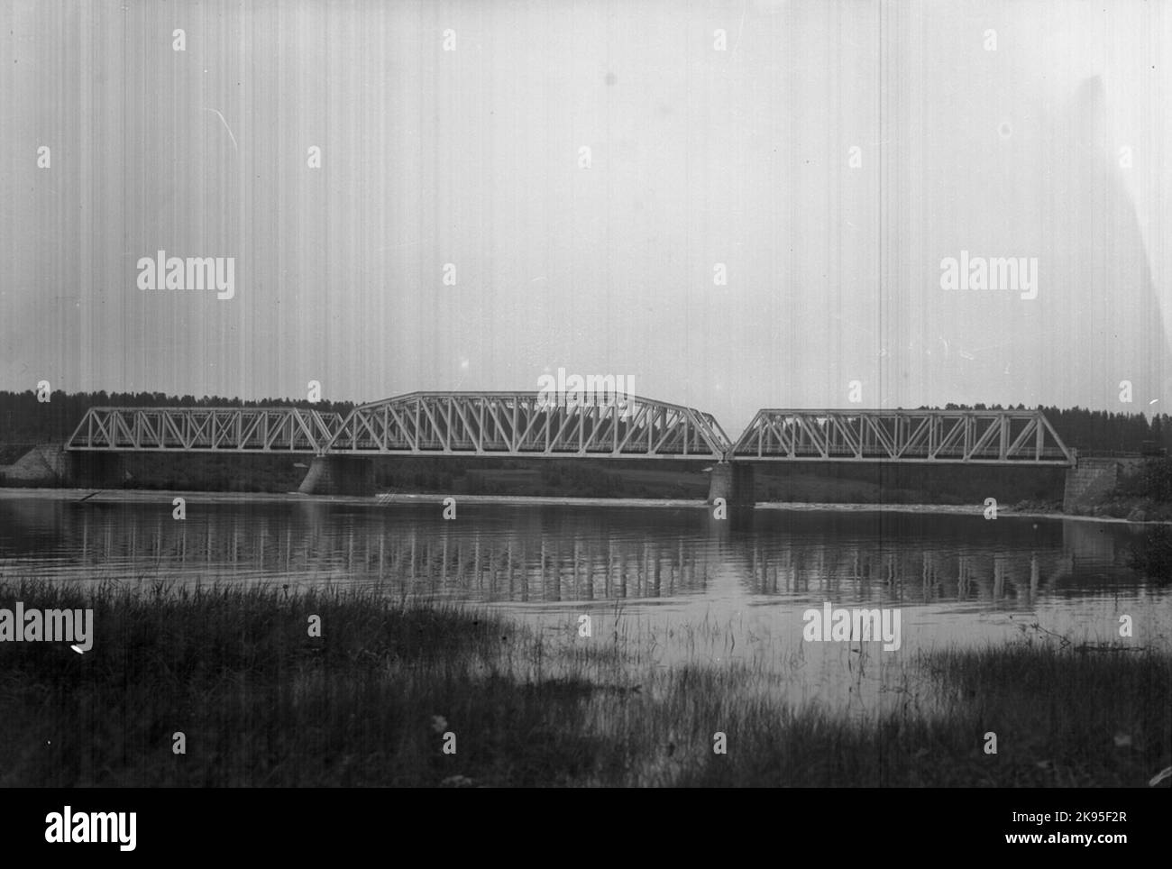 Bridge over the Lule River on the line between Älvsbyn and Boden Stock ...