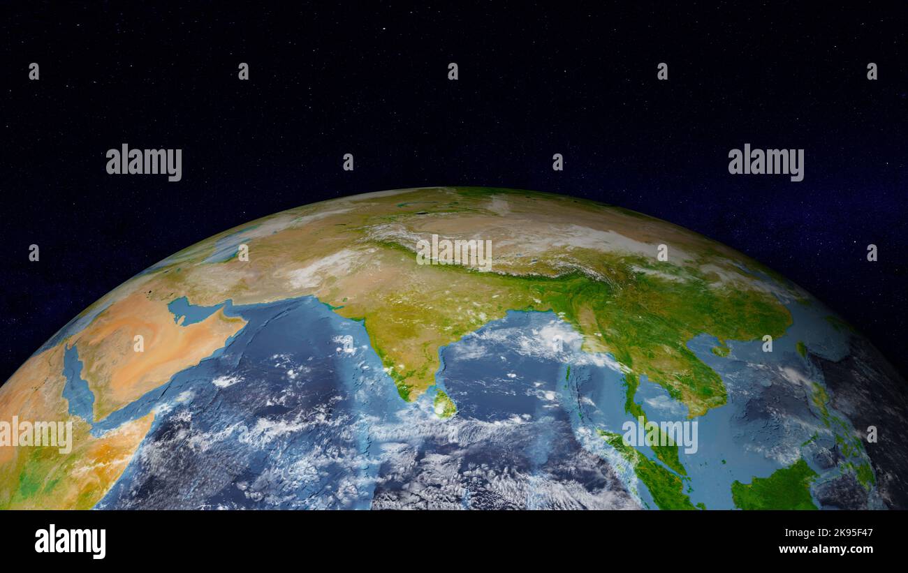 Realistic Earth globe focused on India Stock Photo - Alamy