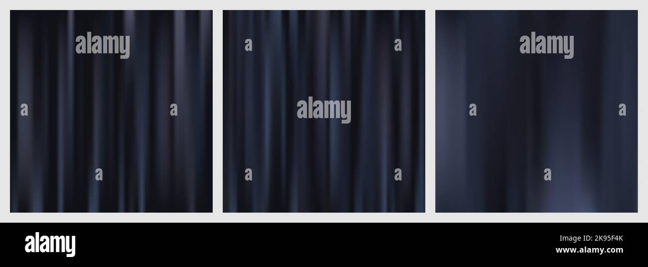 Set of abstract blue gradient background. Blurry vertical lines and ...